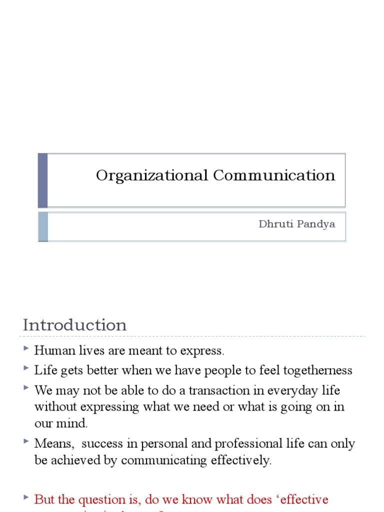 Introduction To Organizational Communication | PDF | Communication ...