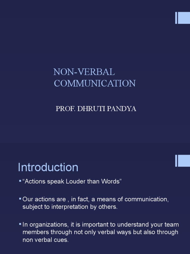 Module 1 2. Non-Verbal Communication | PDF | Nonverbal Communication ...