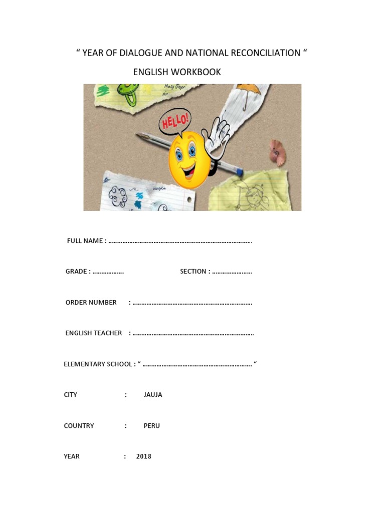 English Workbook Cover Page | PDF