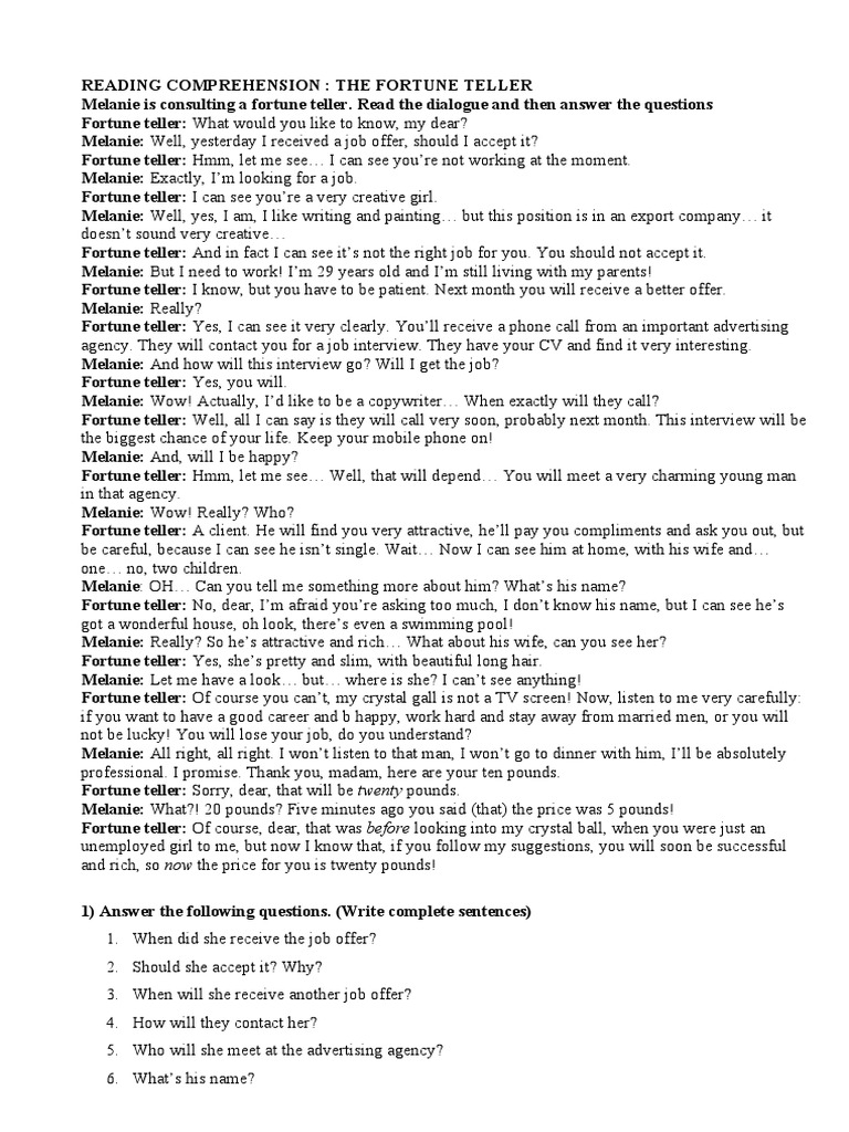 Reading Dialogue 1 | PDF