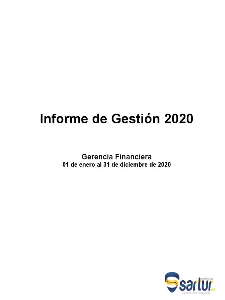 Ejemplo de Informe Financiero | PDF | Estado financiero | Contabilidad