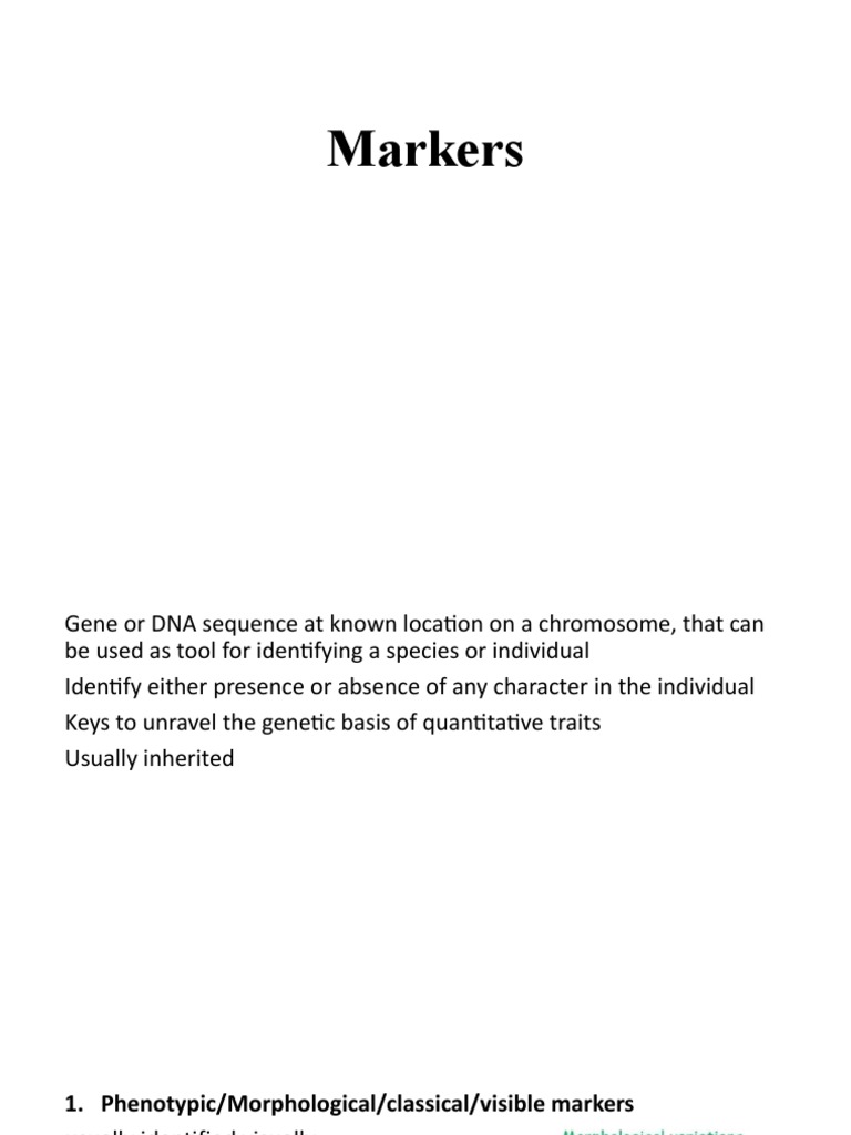 Molecular Markers | PDF | Quantitative Trait Locus | Genetic Marker