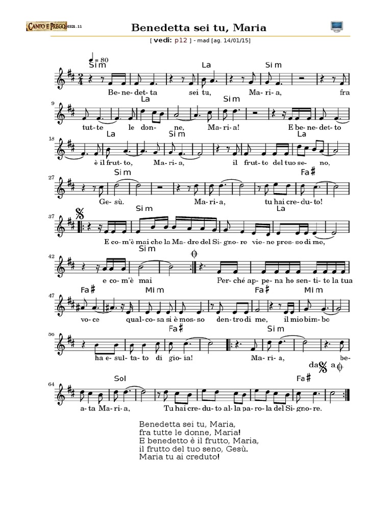 Benedetta Sei Tu Maria PDF | PDF