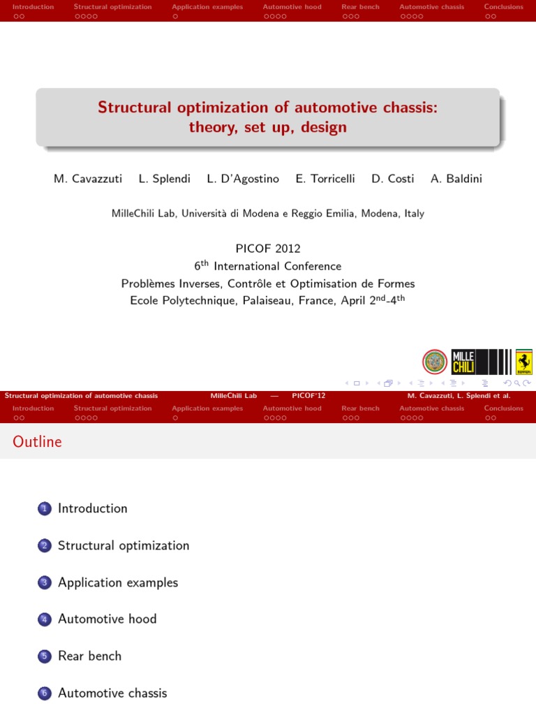 Structural Optimization Of Automotive Chassis Theory Set Up Design Pdf Mathematical