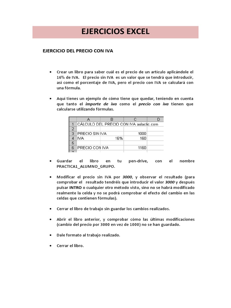 Ejercicios Excel2 PDF | PDF | Hoja de cálculo | Microsoft Excel