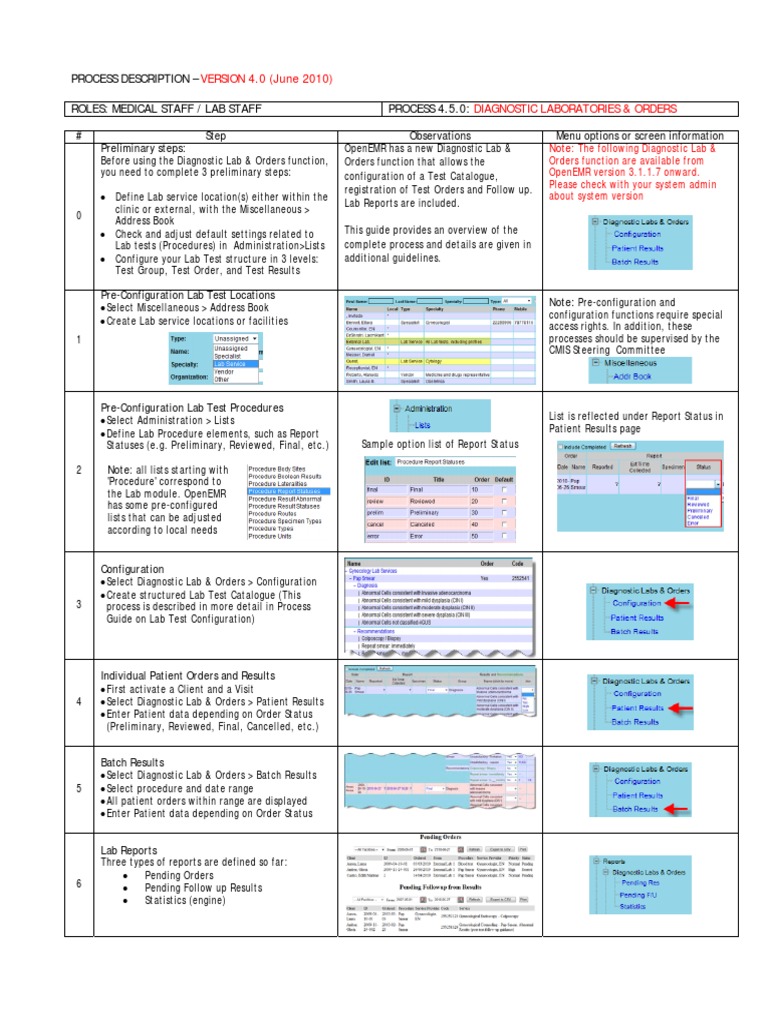 Diagnostic Lab & Orders Process Guide | PDF | Medical Diagnosis | Computing