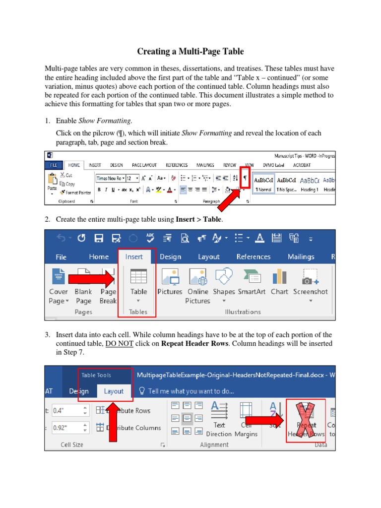 Creating A Multi-Page Table | PDF | Paragraph | Text