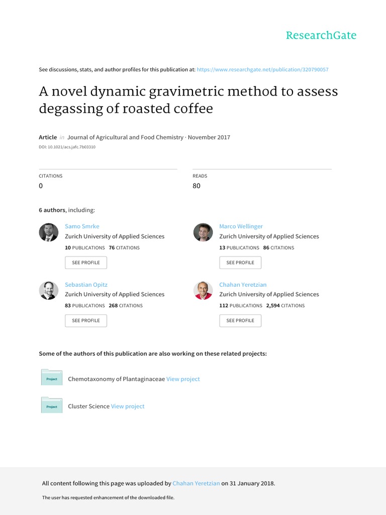 A Novel Dynamic Gravimetric Method To Assess Degassing of Roasted ...