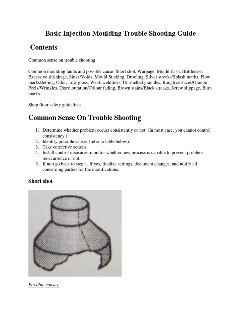 Basic Injection Moulding Trouble Shooting Guide | PDF | Industries ...