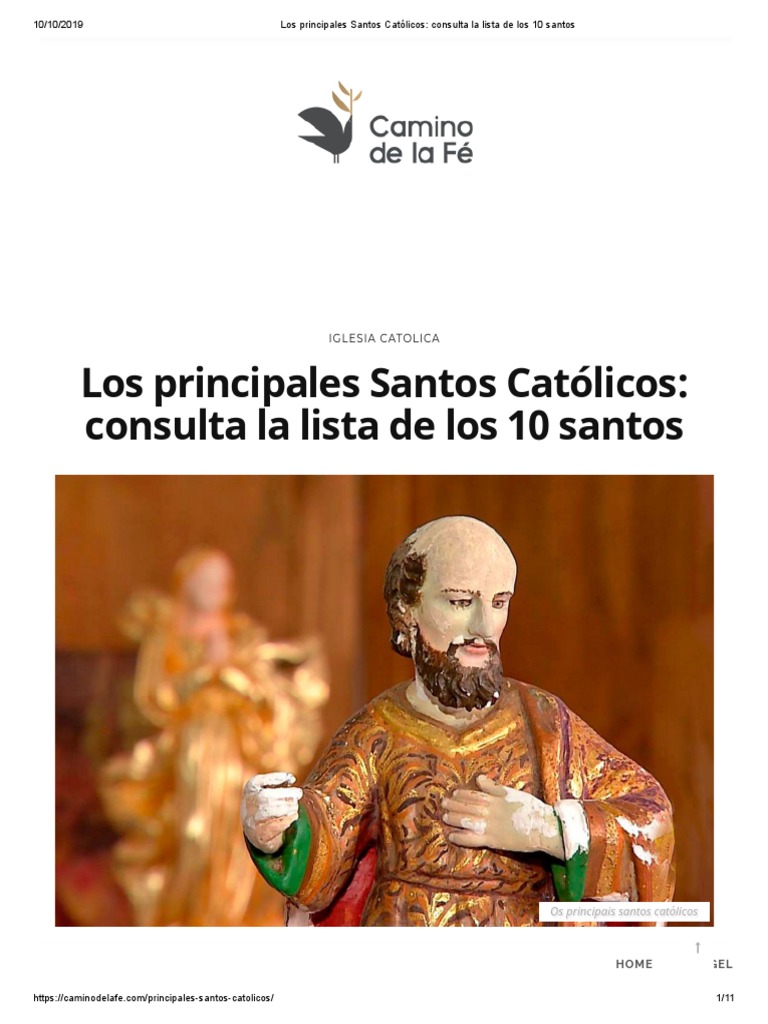 Los Principales Santos Católicos - Consulta La Lista de Los 10 Santos ...