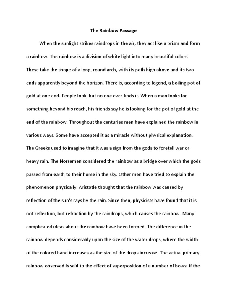 The Rainbow Passage Pdf