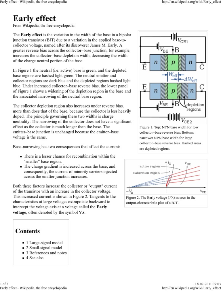 Early Effect | PDF | Bipolar Junction Transistor | Computer Engineering