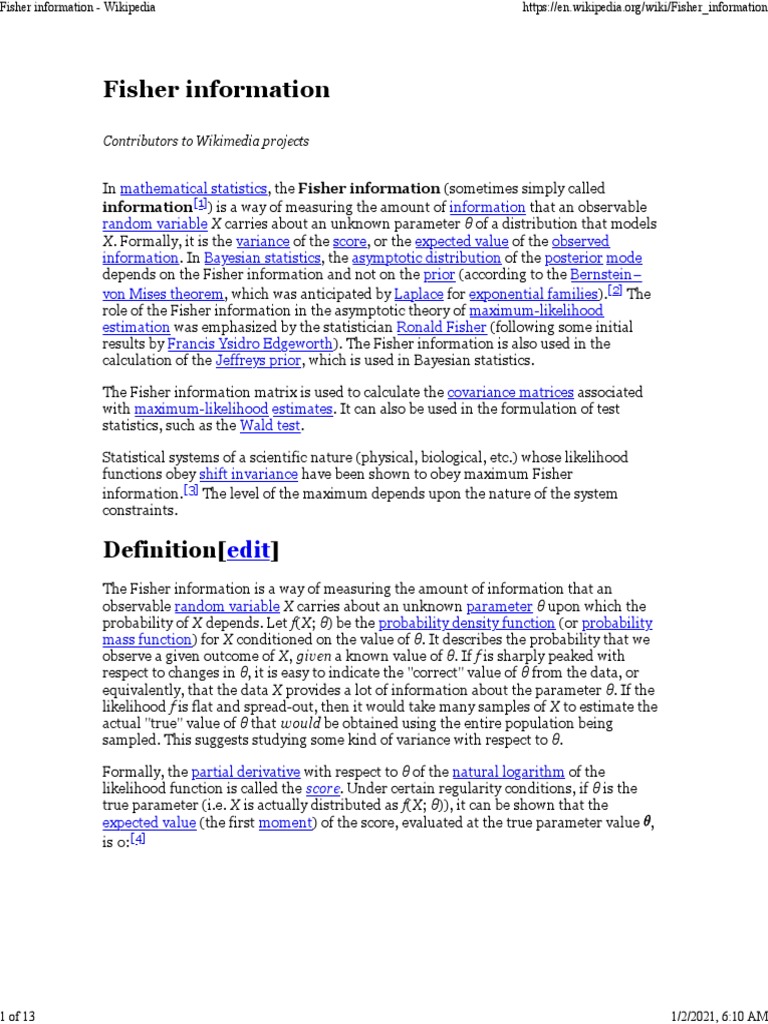 An In-Depth Look at Fisher Information: A Key Concept in Mathematical ...