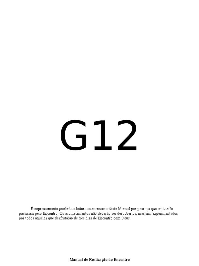 Manual Do G12 | PDF | Pecado | Santo