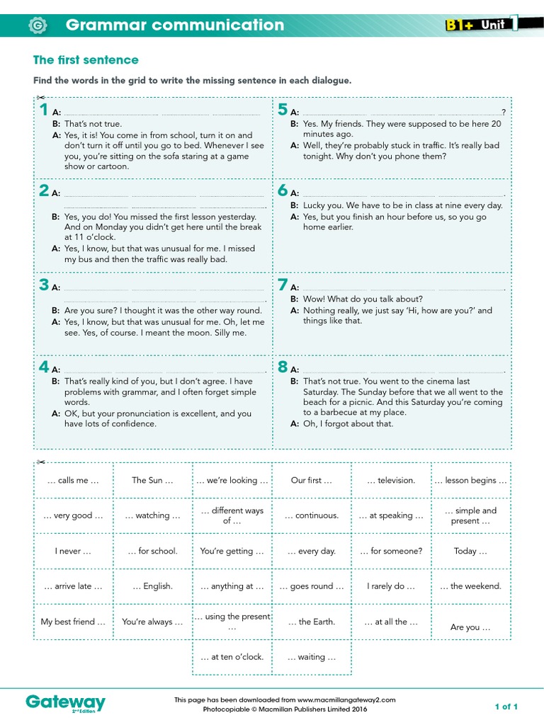 B1+ UNIT 1 Grammar Communication | PDF