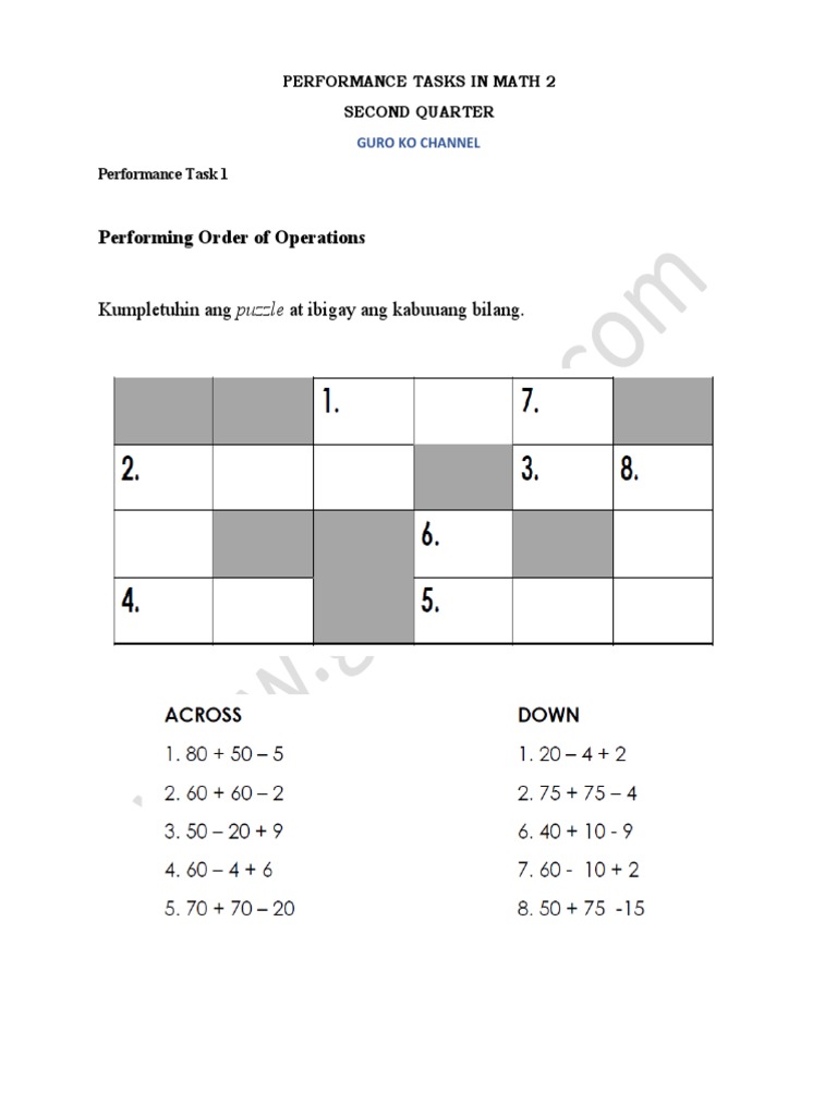 Math 2 Performance Tasks Guide | PDF | Science & Mathematics | Computers