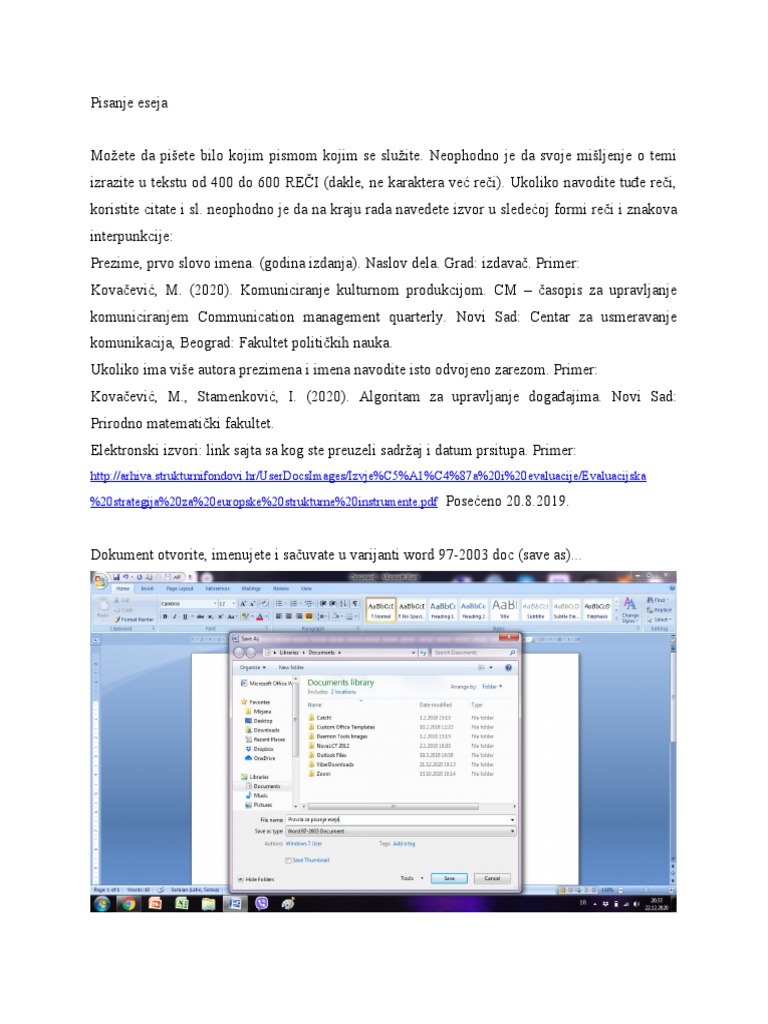 Pravila Za Pisanje Eseja | PDF