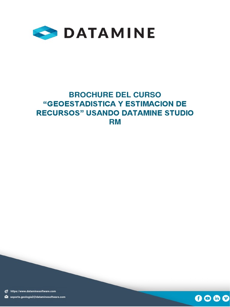 Brochure - Geoestadistica y Estimacion de Recursos en Datamine Studio ...