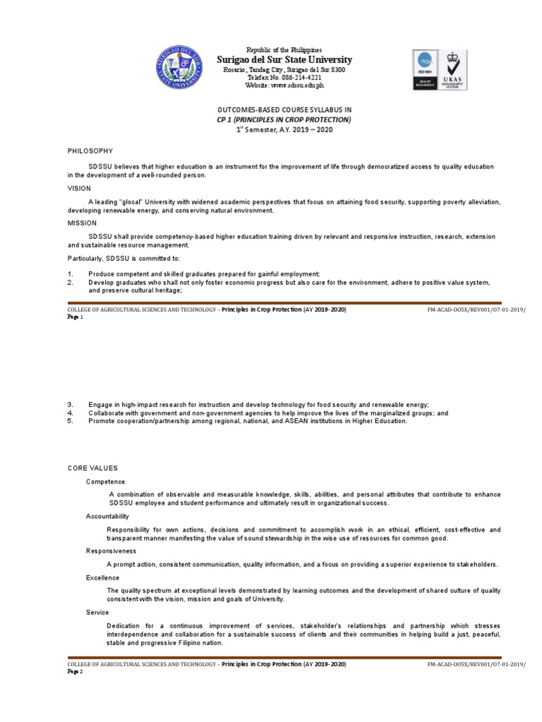 Principles of Crop Protection Syllabus | PDF | Germination | Weed