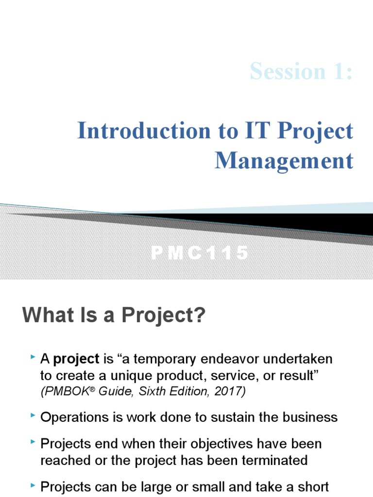 Session 1 - Week 1 - Introduction To Project Management | PDF | Project ...