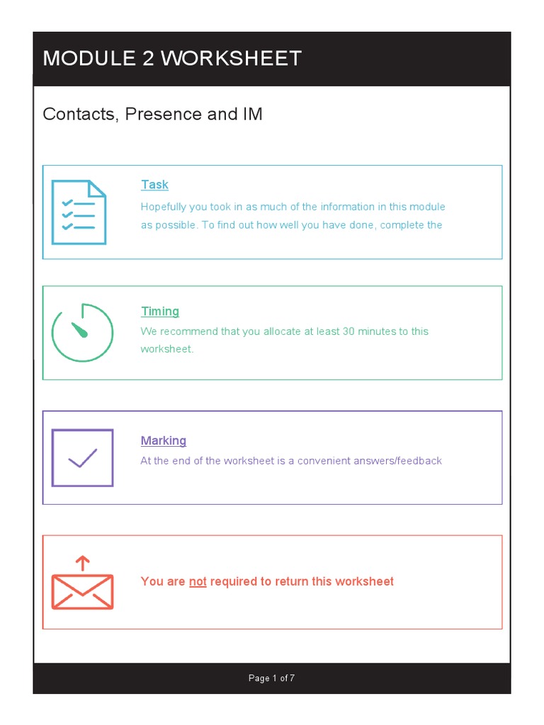 Skype For Business Worksheet Module 2 PDF | PDF | Instant Messaging ...