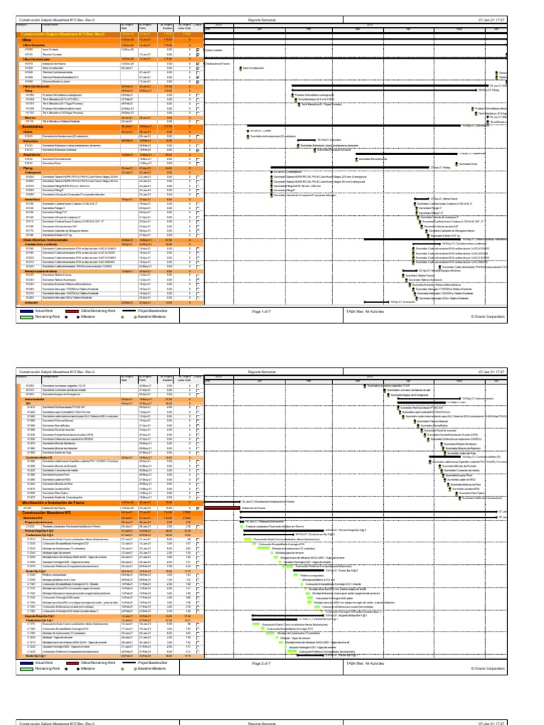 Cronograma Construccion Galpon Muestrera Rev.0 - AVA Montajes | PDF | Ingeniero civil ...