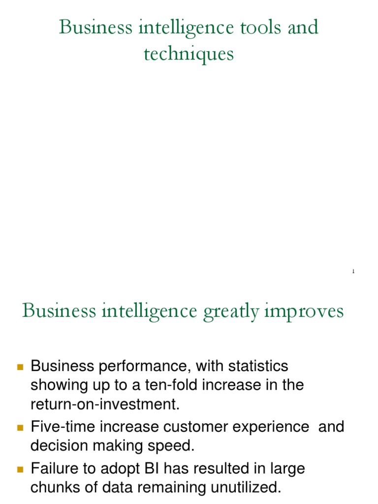 8 Business Intelligence Tools and Techniques | PDF | Business ...