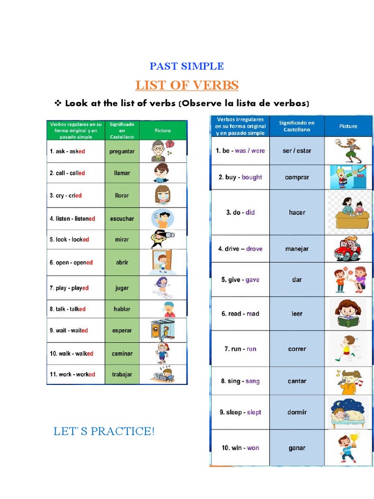 List of Verbs: Past Simple | PDF | Cognitive Science | Syntax