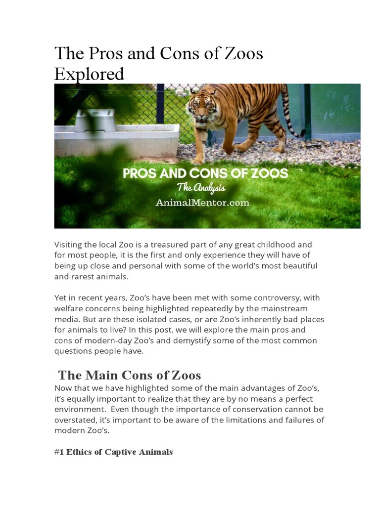 The Cons of Zoos Explored | PDF | Zoo | Organisms