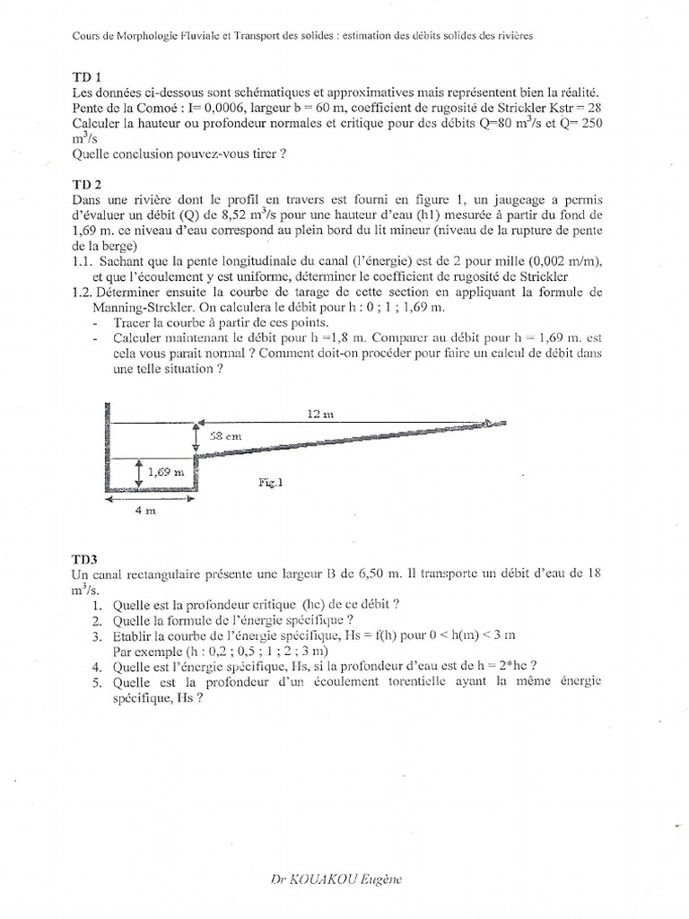 TD Morphologie Fluviale PDF | PDF