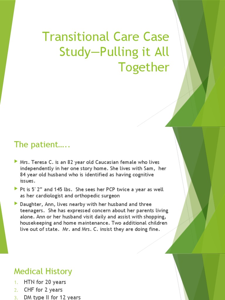 Transitional Care Case Study-Pulling It All Together | PDF | Heart ...