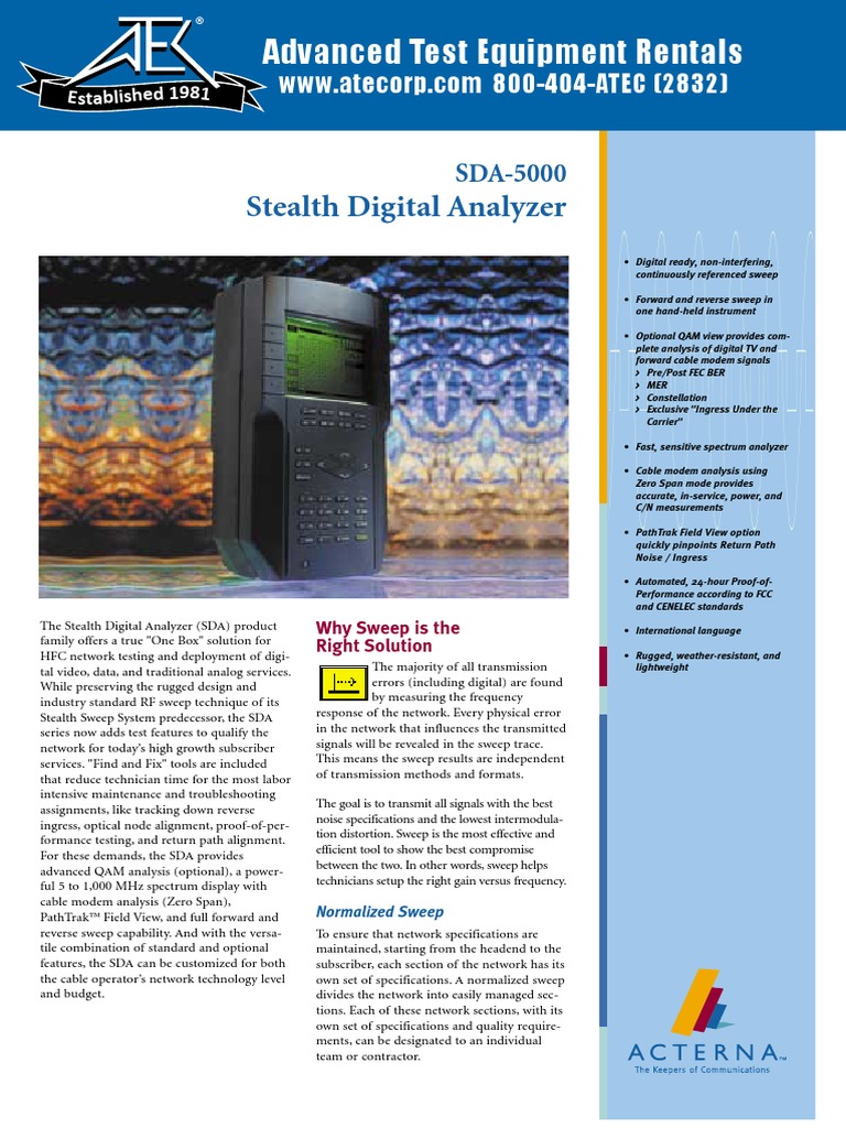 Wavetek SDA 5000 5500 5510 - Datasheet PDF | PDF | Cable Television ...