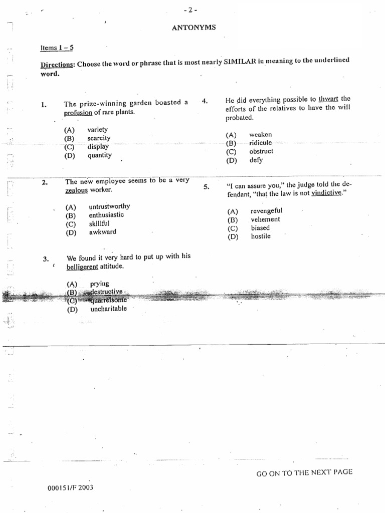 CSEC English A June 2003 P1 | PDF