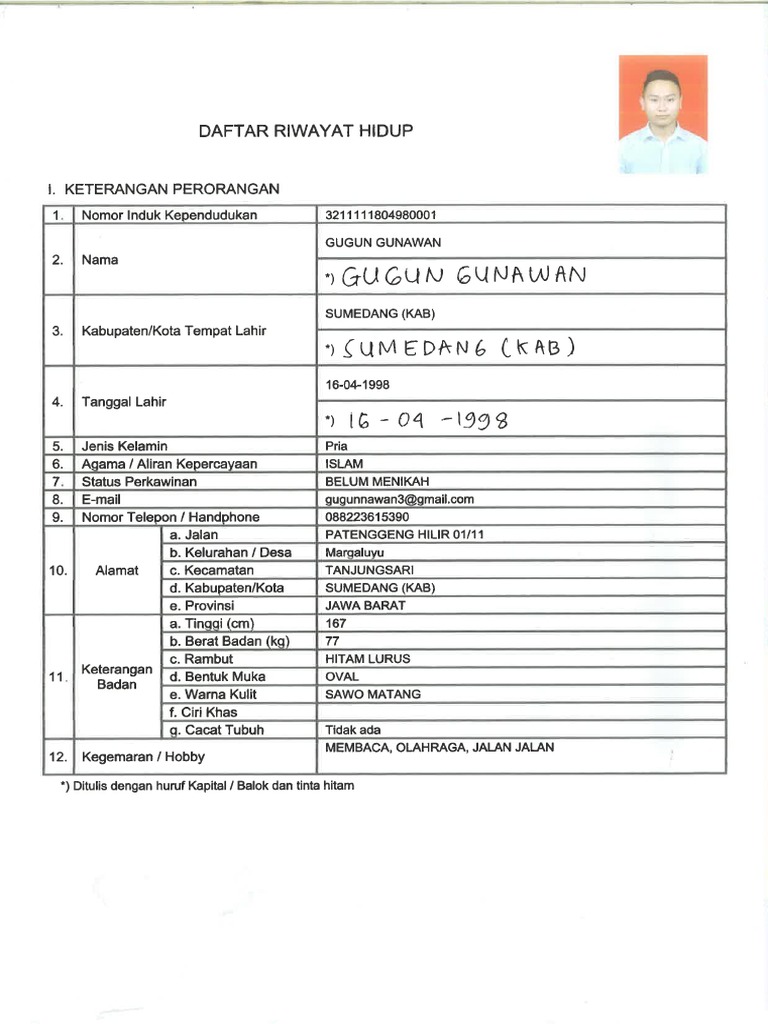 DRH Perorangan | PDF