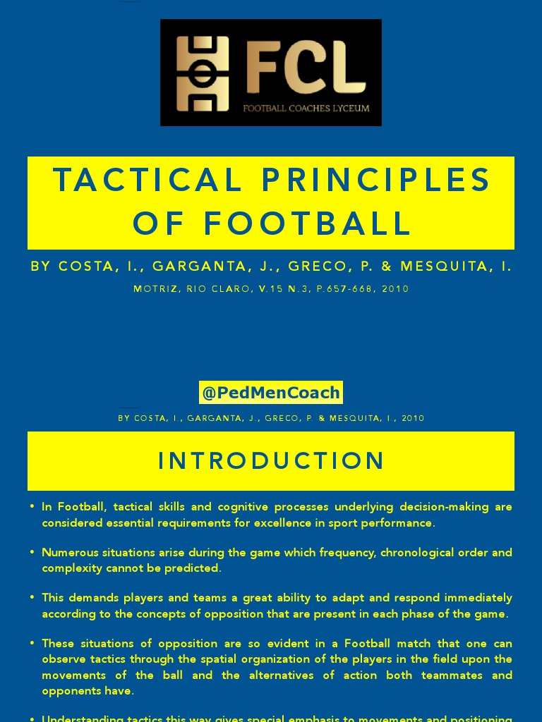 Tactical Principles of Football | PDF | Nonverbal Communication ...