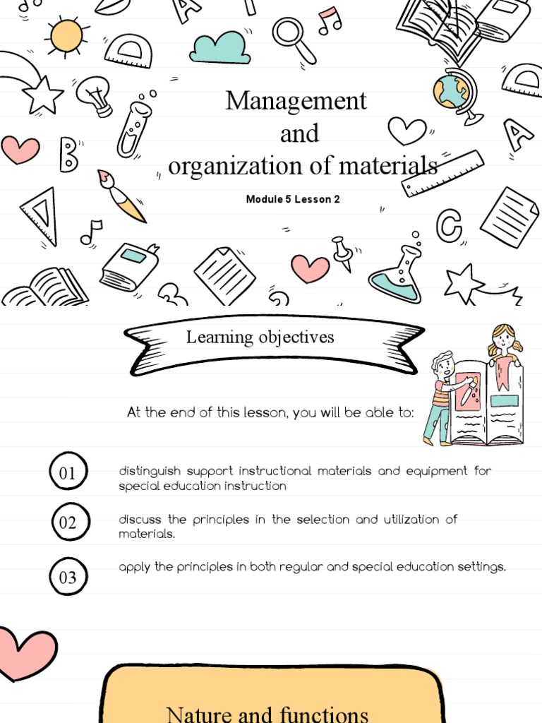 Management and Organization of Materials: Module 5 Lesson 2 | PDF ...