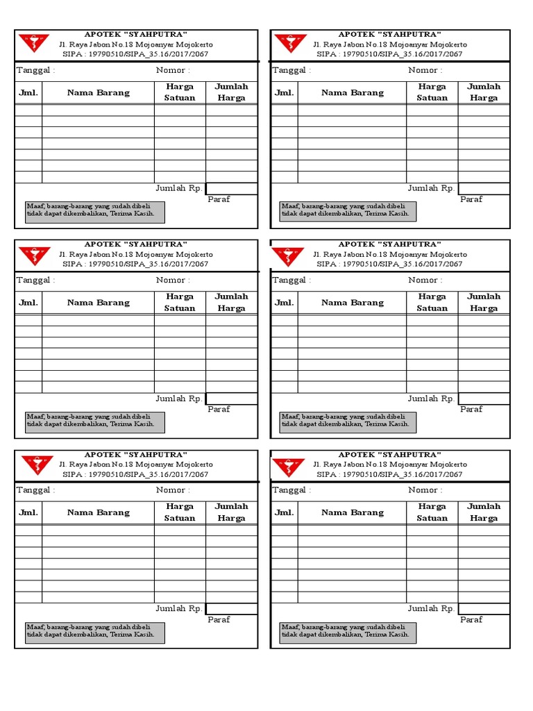 Nota Apotek 2018 NEW | PDF