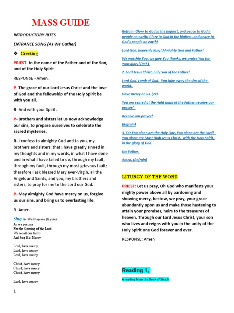 The Holy Mass Guide