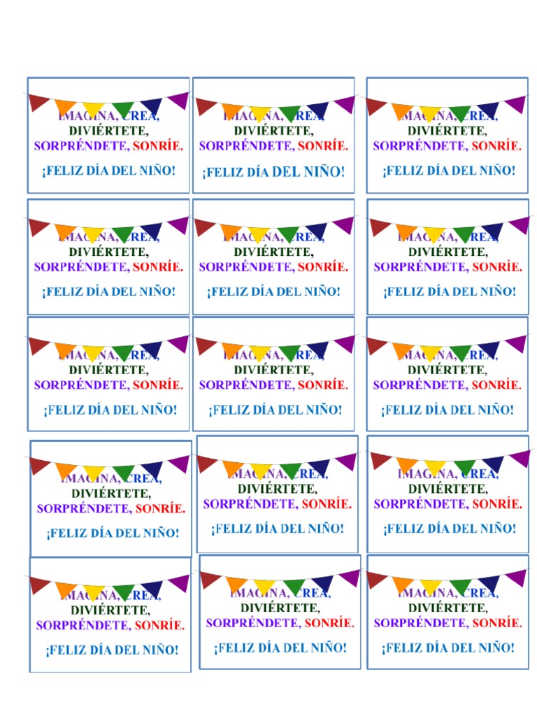 Tarjeta Dia Del Niño Pdf Pdf