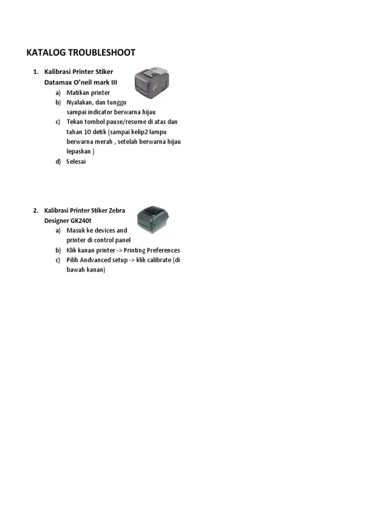 Katalog Kalibrasi Printer Stiker | PDF