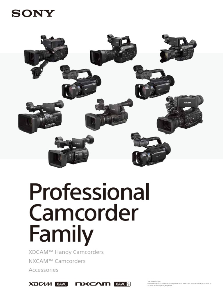 Sony Professional Camcorder Brochure | PDF | Zoom Lens | Frame Rate