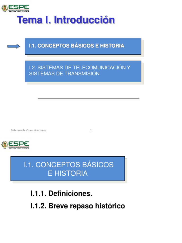 Tema I 1 Conceptos Basicos e Historia v1 RH PDF | PDF | Telecomunicación | Comunicación