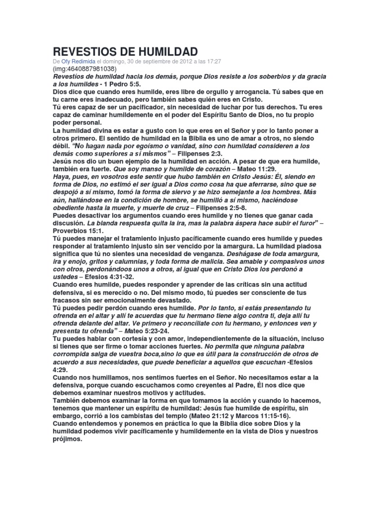 1 - Revestios de Humildad PDF | PDF | Epístola a los filipenses | Orgullo