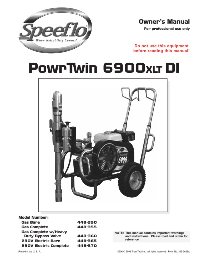 Powrtwin 6900 Di: Owner'S Manual | PDF | Gasoline | Engines
