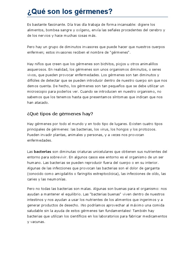 Tipos de Gérmenes y Prevención | PDF | Virus | Plantas