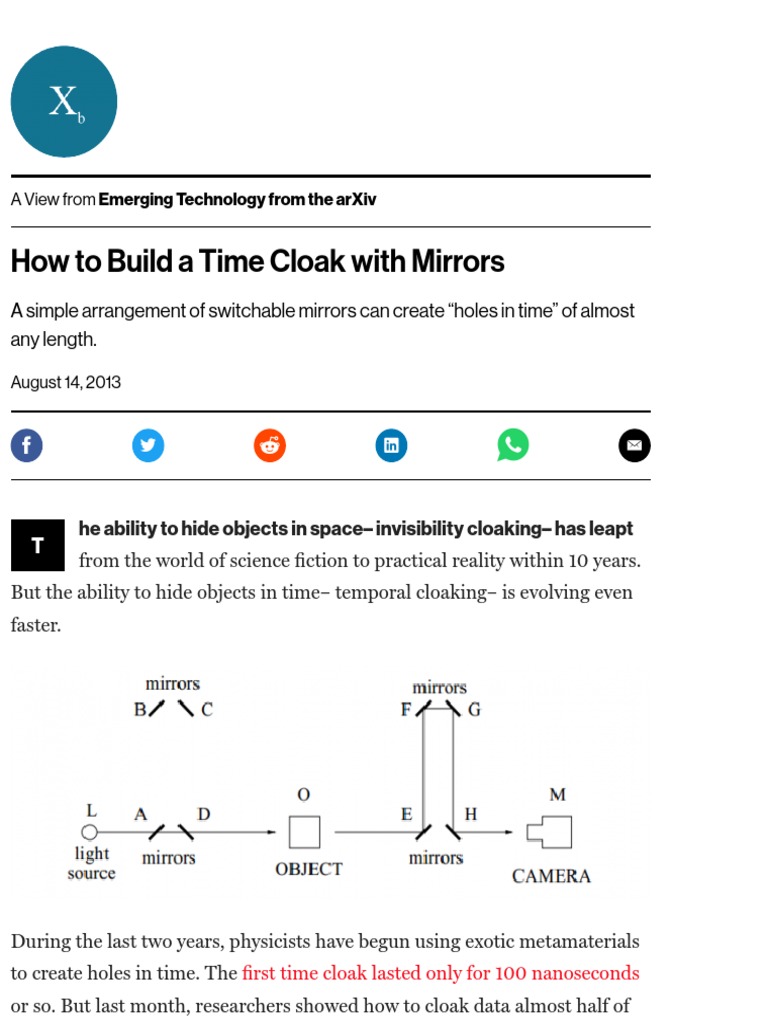 How To Build A Time Cloak With Mirrors - MIT Technology Review | PDF ...