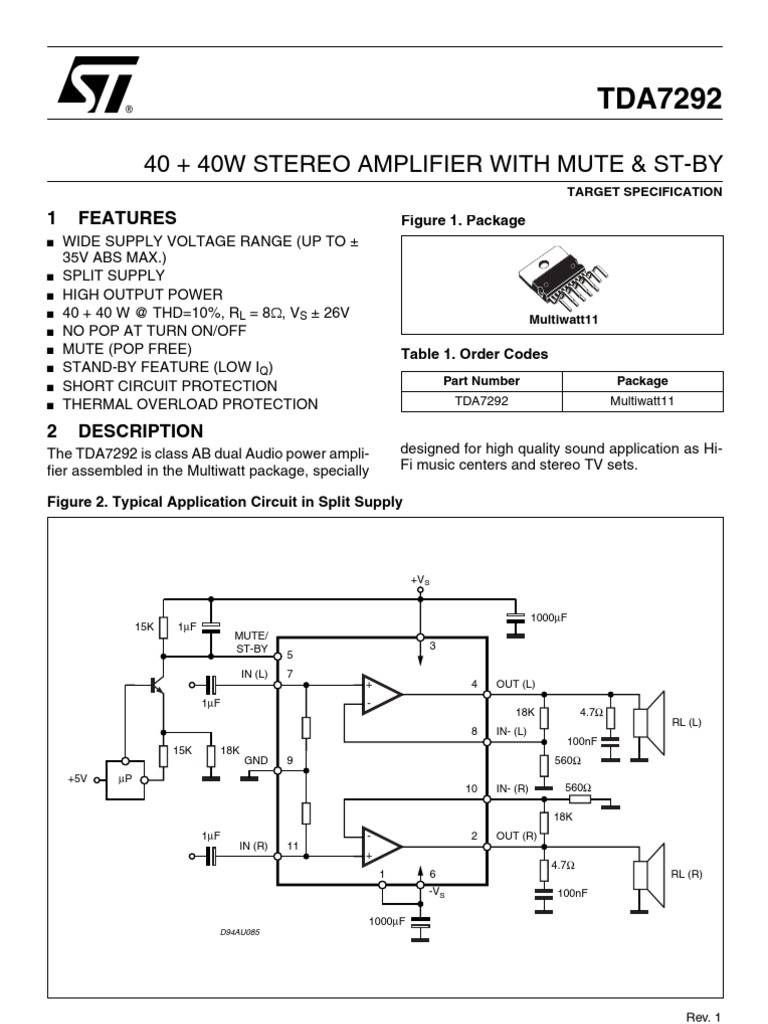 tda7292 | Amplifier | Electrical Engineering