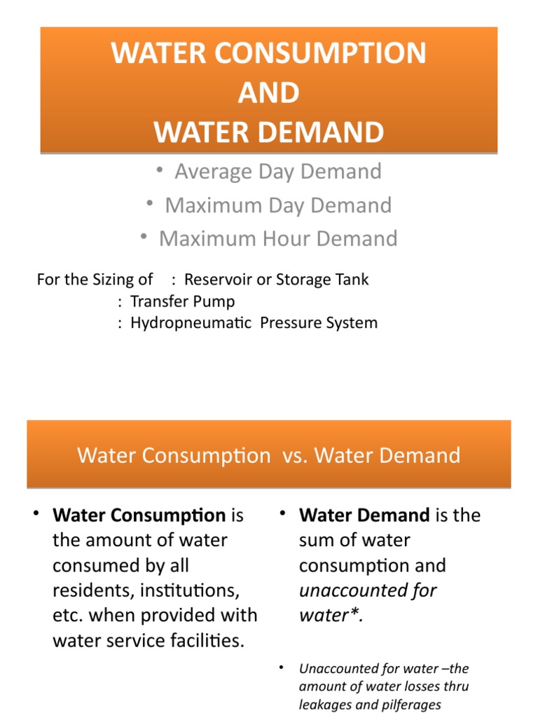 Water Consumption AND Water Demand | PDF | Horsepower | Water
