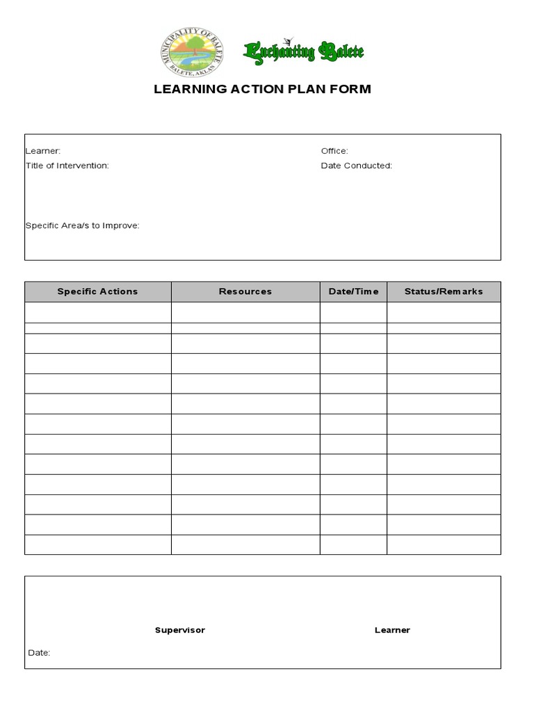 Learning Action Plan Template | PDF