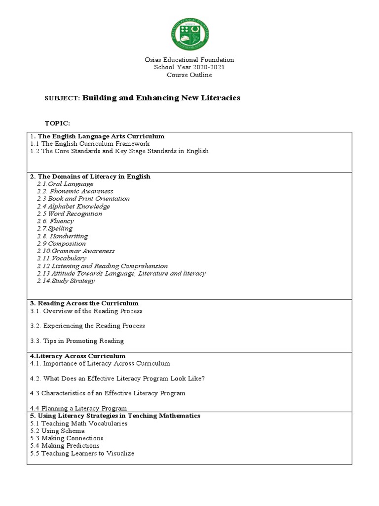 Building and Enhancing New Literacies | PDF | Literacy | Curriculum